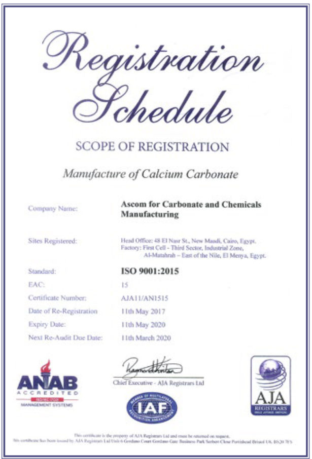 Product Quality Certification - ACCM